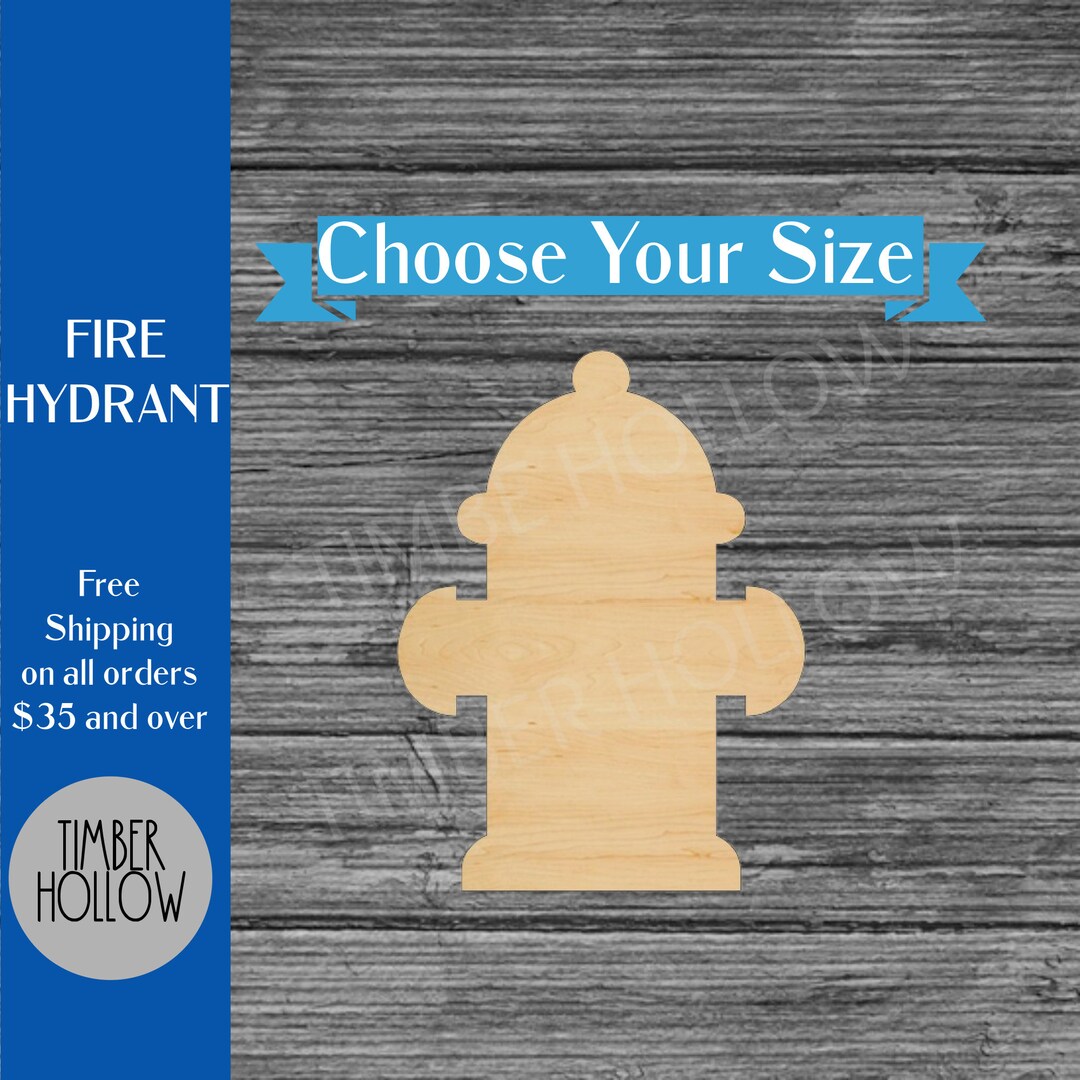Fire Hydrant Unfinished Wood Cutout Laser Cut Shape, Fire Truck, Fire ...