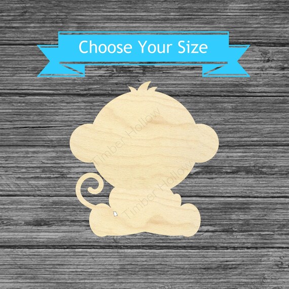 Monkey Wood Cutout Laser Cut Animal Shape Multiple Sizes | Etsy