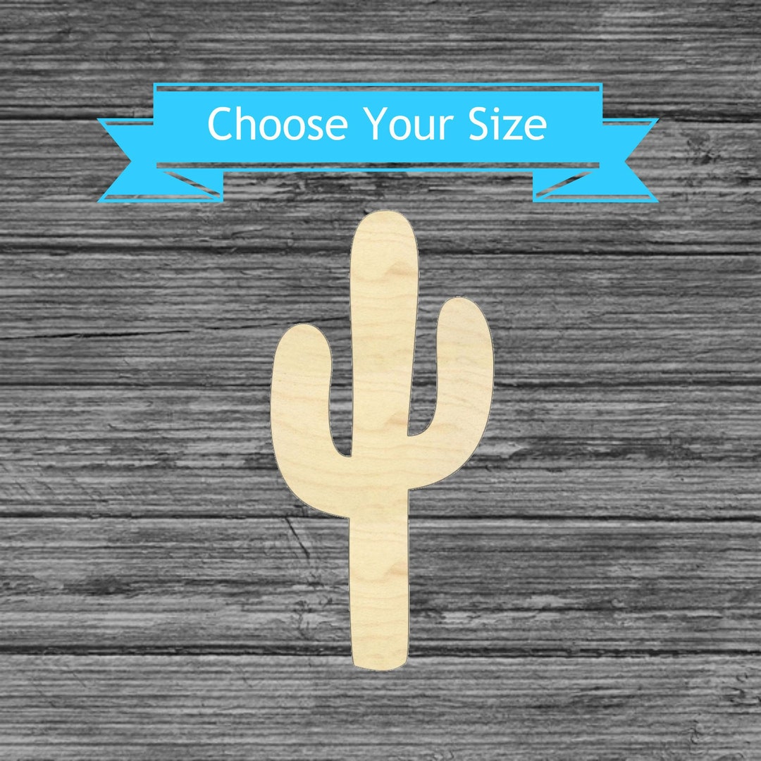 Cactus Wood Cutout - Laser Cut Shape - Multiple Sizes Wood Craft Blanks ...