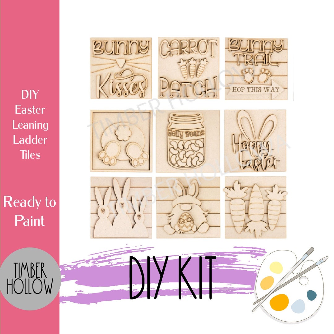 Easter Leaning Ladder Inserts DIY Wood Kit Easter Blanks, Tiered Tray ...