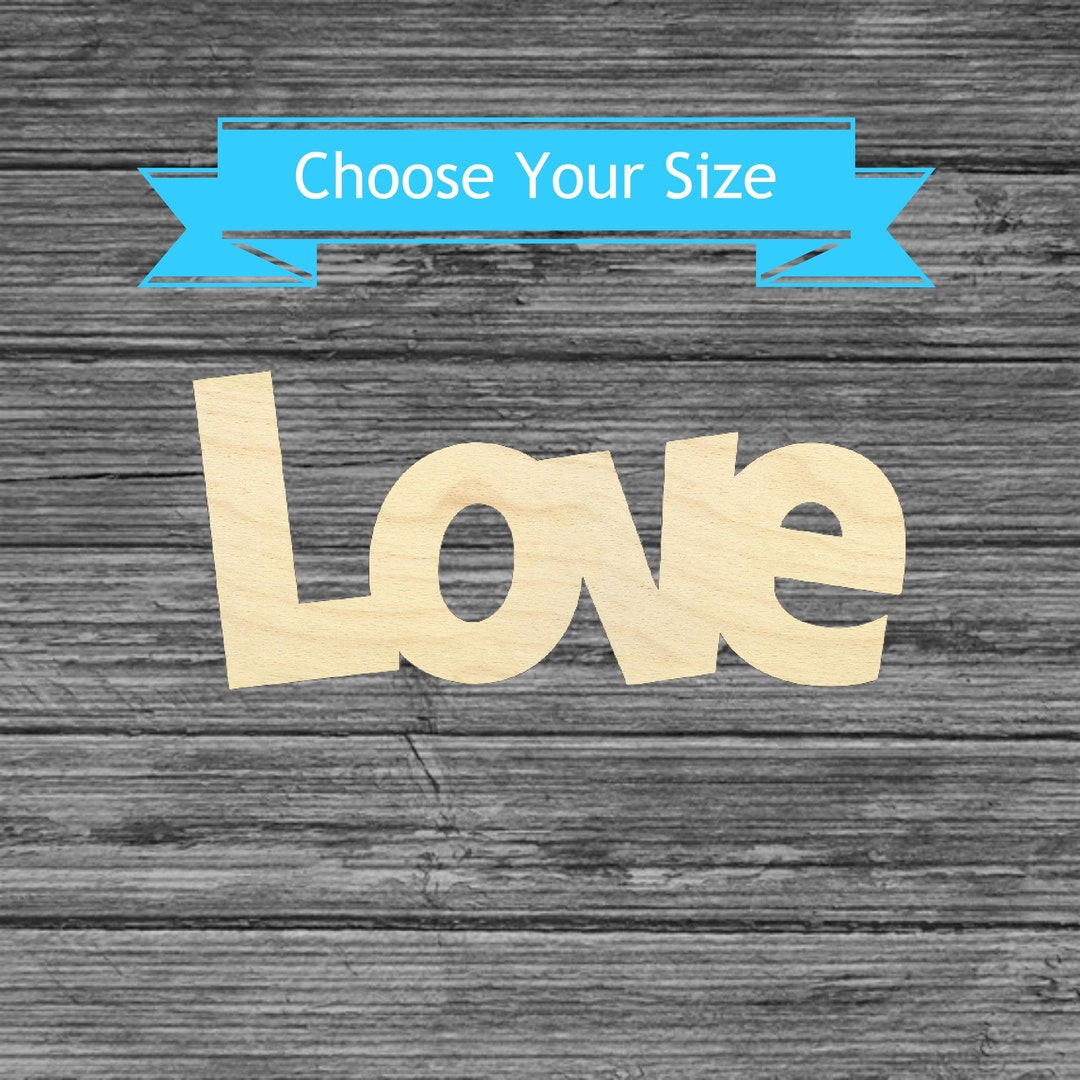 Love Wood Cutout - Laser Cut Wedding Shape - Multiple Sizes Wood Blanks ...