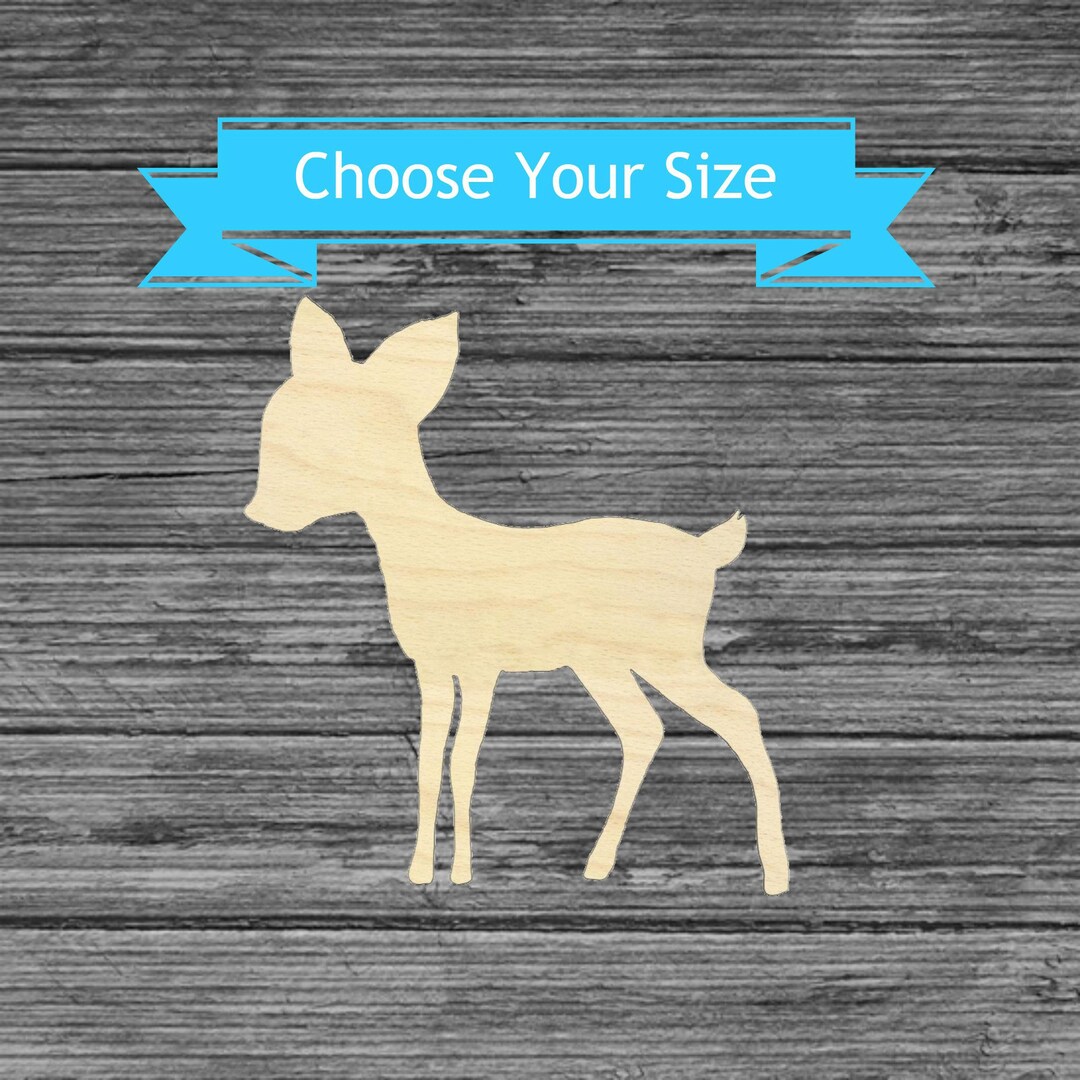 Fawn - Doe Wood Cutout - Laser Cut Deer Shape - Multiple Sizes Wood ...