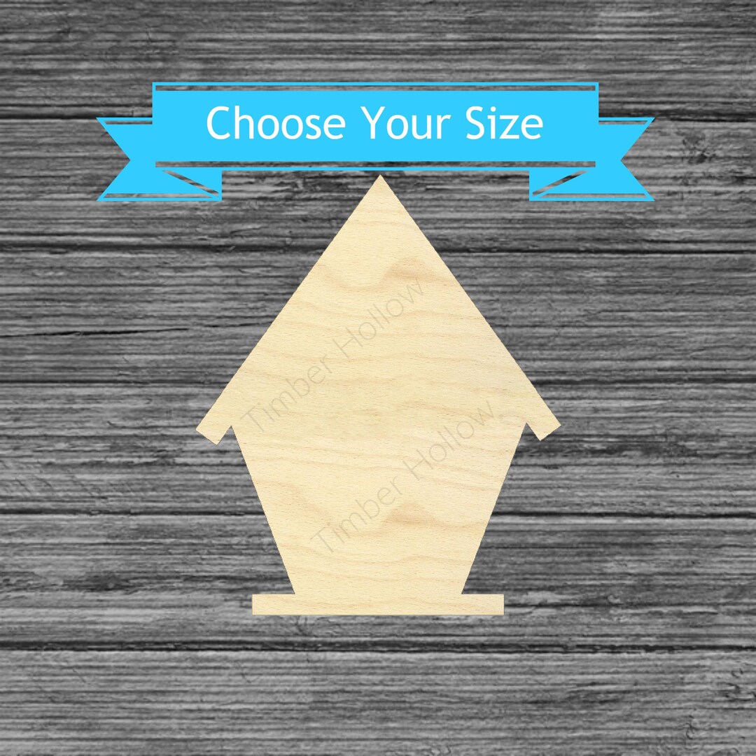 Birdhouse Unfinished Wood Cutout - Laser Cut Bird Decor - Multiple ...