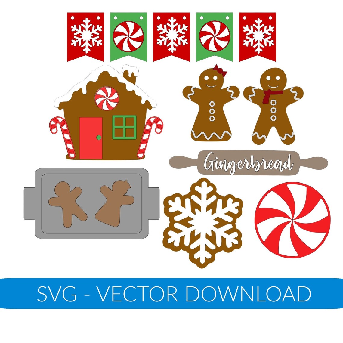 Christmas Gingerbread Tiered Tray SVG - Christmas File - Gingerbread ...