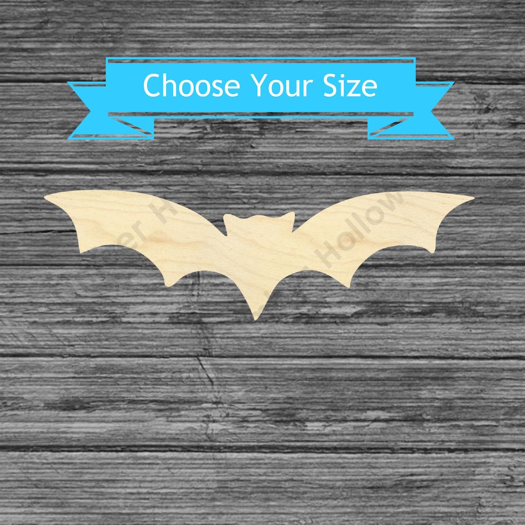 Bat Unfinished Wood Cutout - Laser Cut Fall Decor - Halloween Shape ...