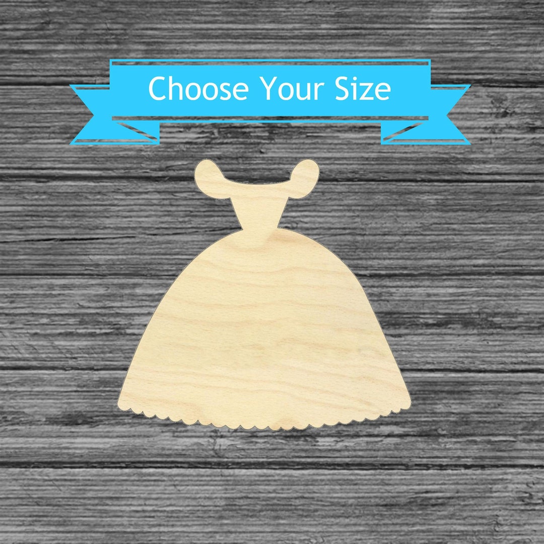 Princess Dress Wood Cutout - Laser Cut Shape - Multiple Sizes Wood ...