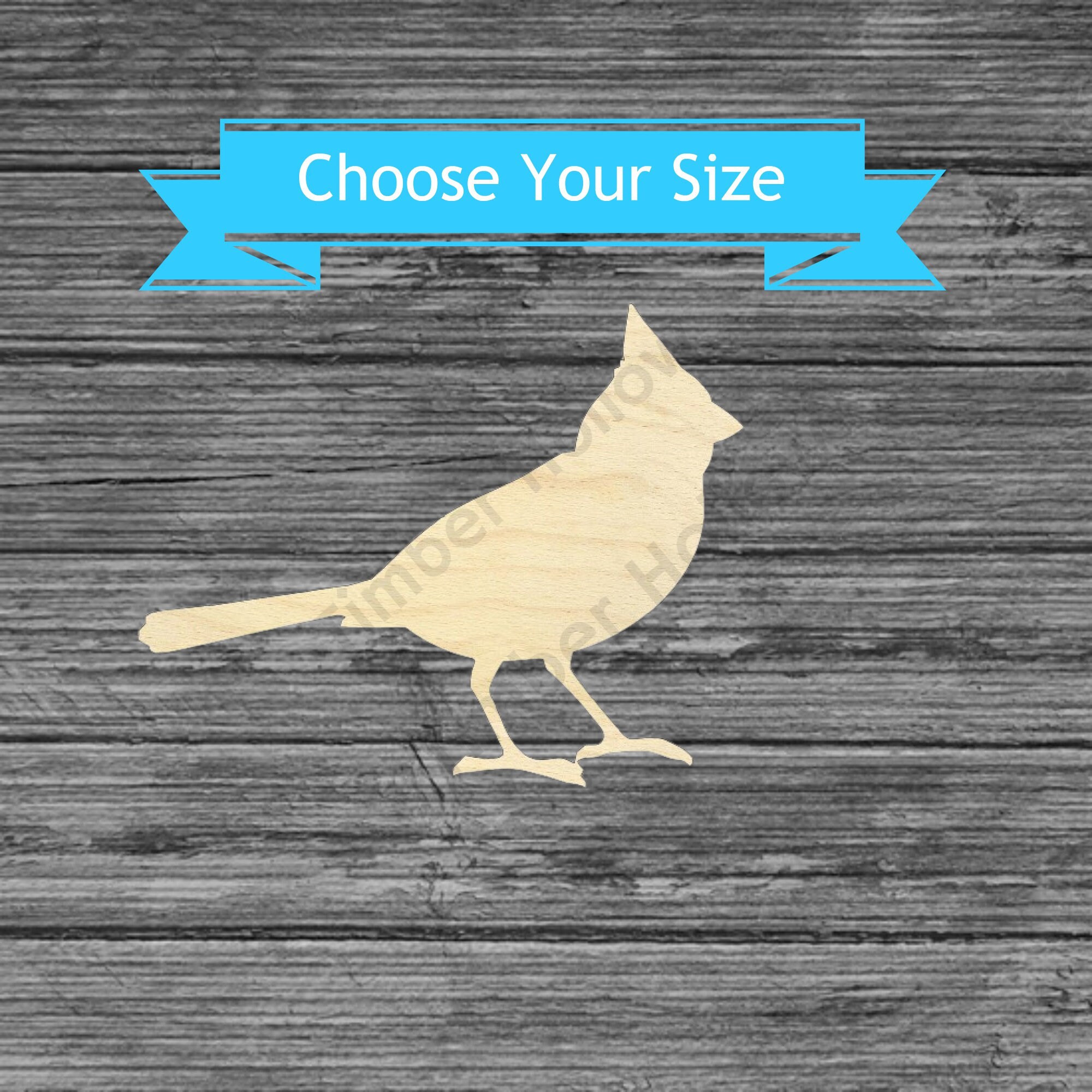 Cardinal Wood Cutout - Laser Cut Bird Shape - Multiple Sizes Wood ...