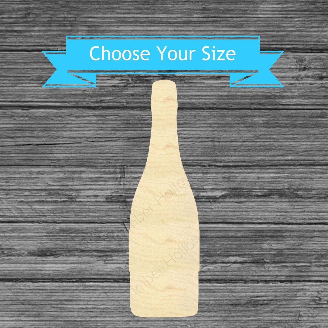 Champagne Bottle Wood Cutout - Laser Cut Wine Shape - Multiple Sizes ...