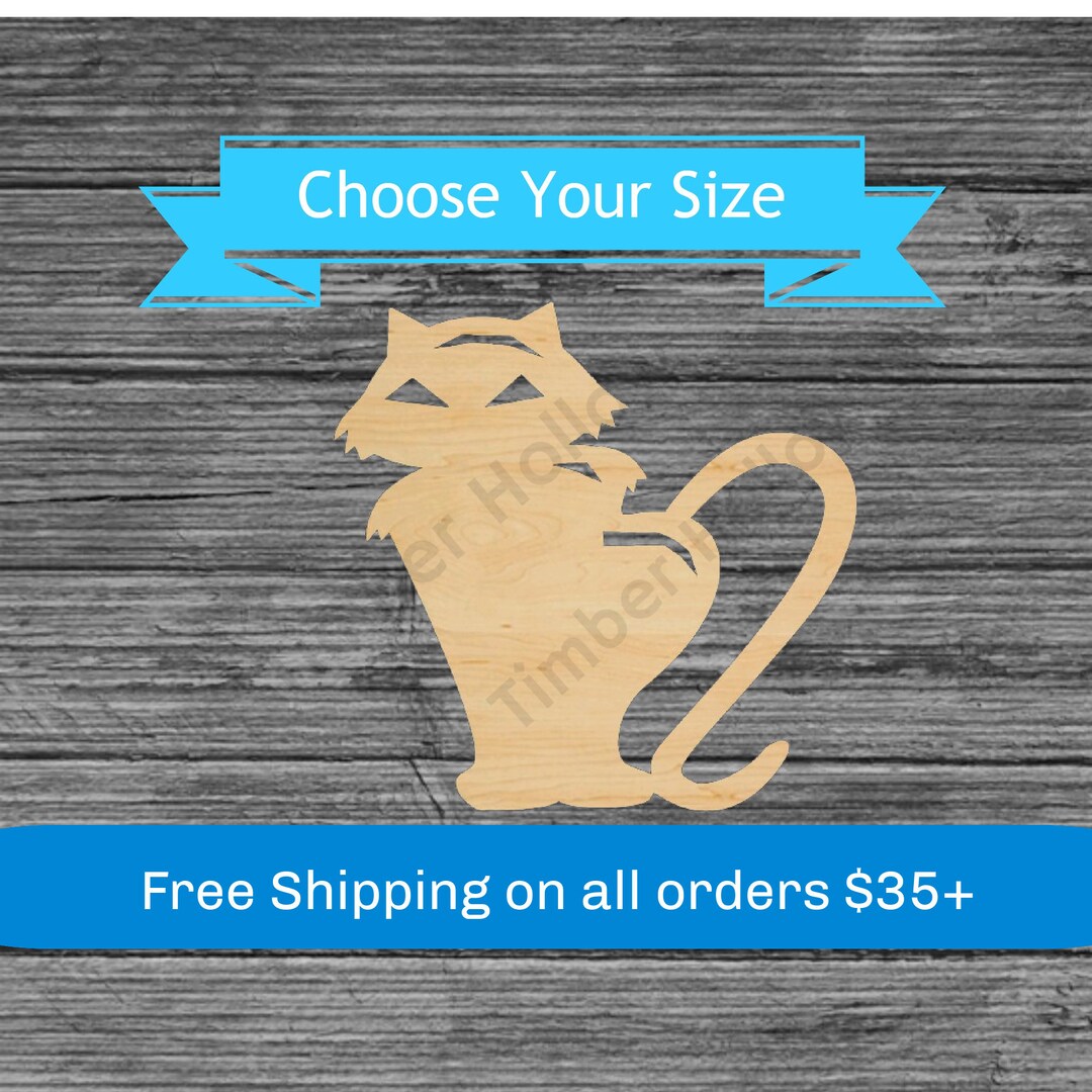 Cat Unfinished Wood Cutout Laser Cut Cat Decor Halloween - Etsy