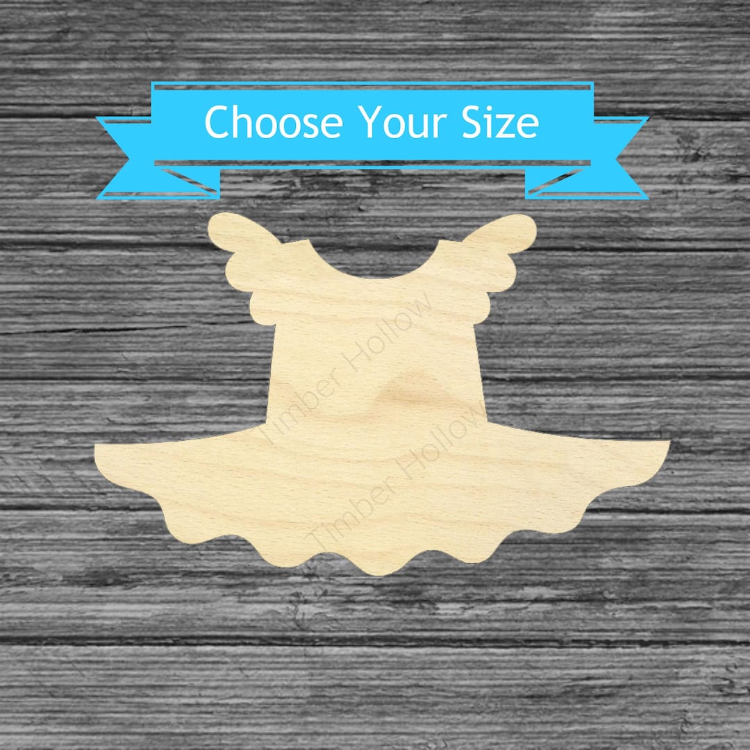 Ballet Tutu Unfinished Wood Cutout - Laser Cut Dance Dress Shape ...