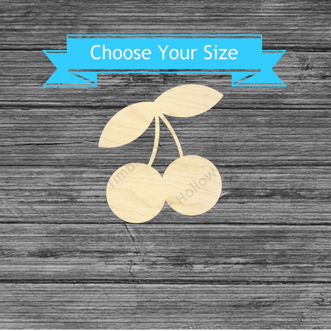 Cherry Wood Cutout - Laser Cut Food Shape - Multiple Sizes Wood Craft ...