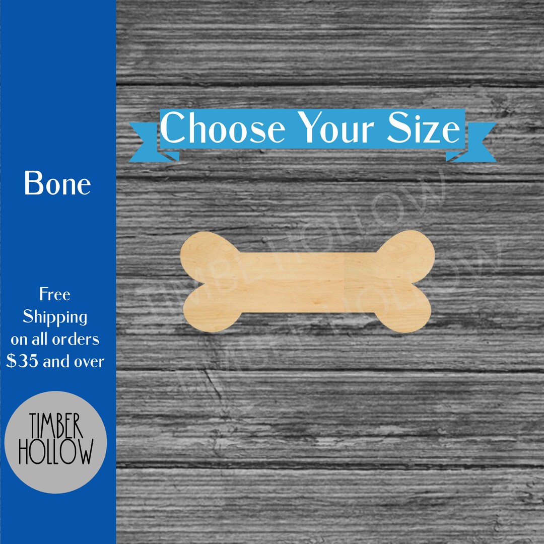 Bone Unfinished Wood Cutout Laser Cut Wood, Dog Bone, Halloween Shape ...