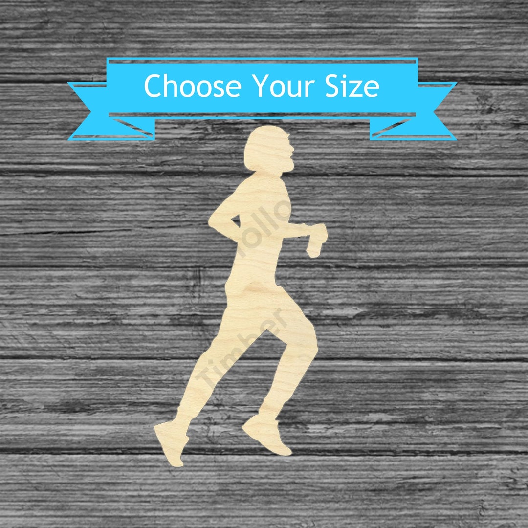 Runner Wood Cutout Laser Cut Marathon Shape Multiple Sizes Wood Craft ...