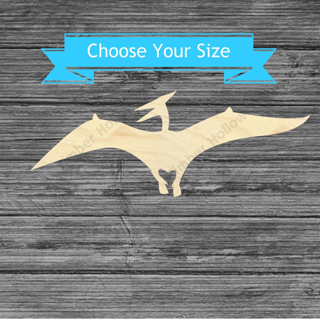Pteranodon Dinosaur Wood Cutout Big & Small Unfinished Wood Cutout ...