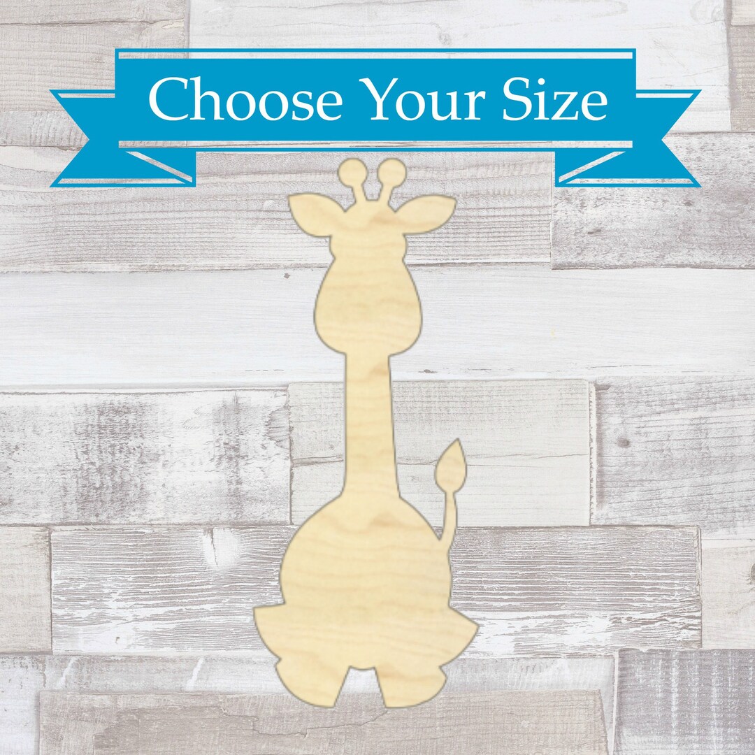 Giraffe Wood Cutout - Laser Cut Animal Shape - Multiple Sizes Wood ...