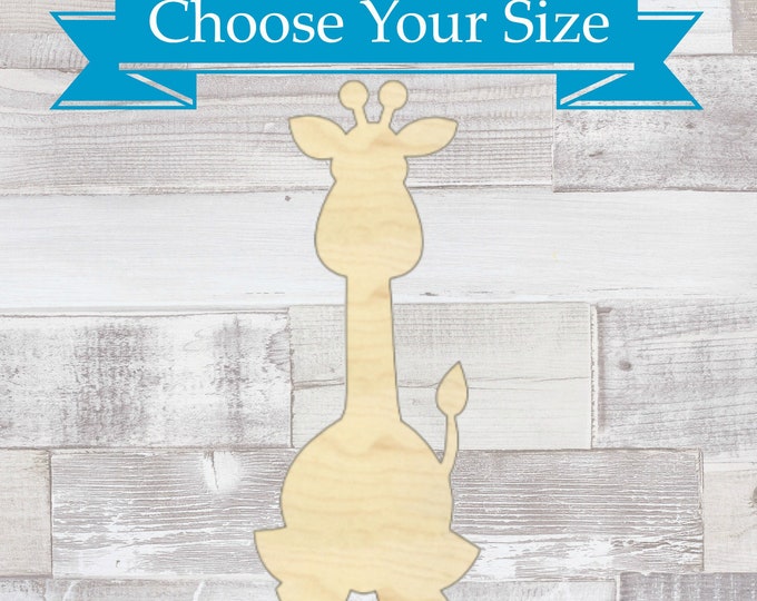Giraffe Wood Cutout Laser Cut Animal Shape Multiple Sizes Wood Craft ...