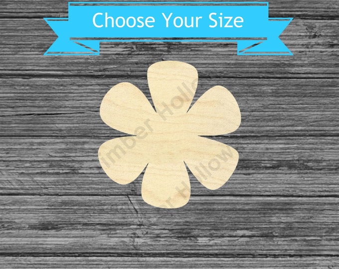 Flower Wood Cutout Laser Cut Daisy Shape Multiple Sizes Wood Craft ...