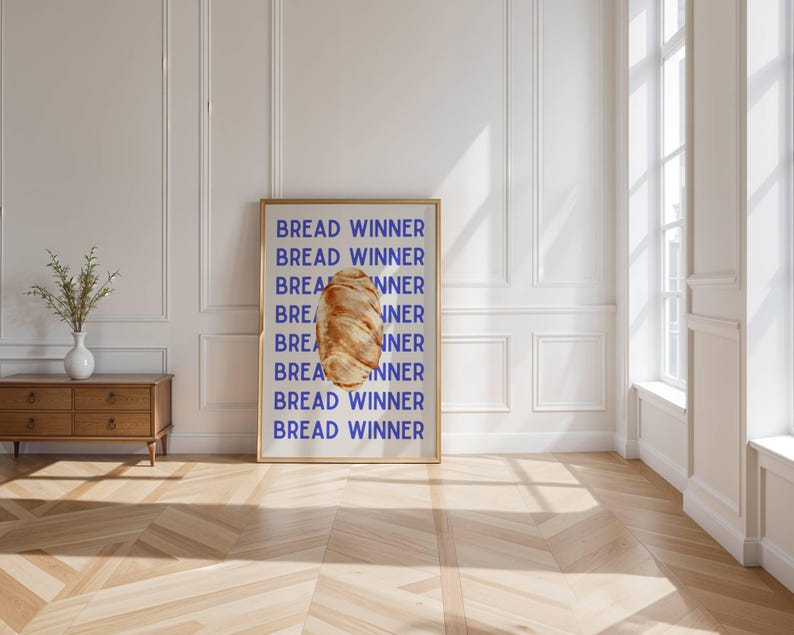 Printable Bread Winner Bold Kitchen Wall Art Foodie Decor Fun ...
