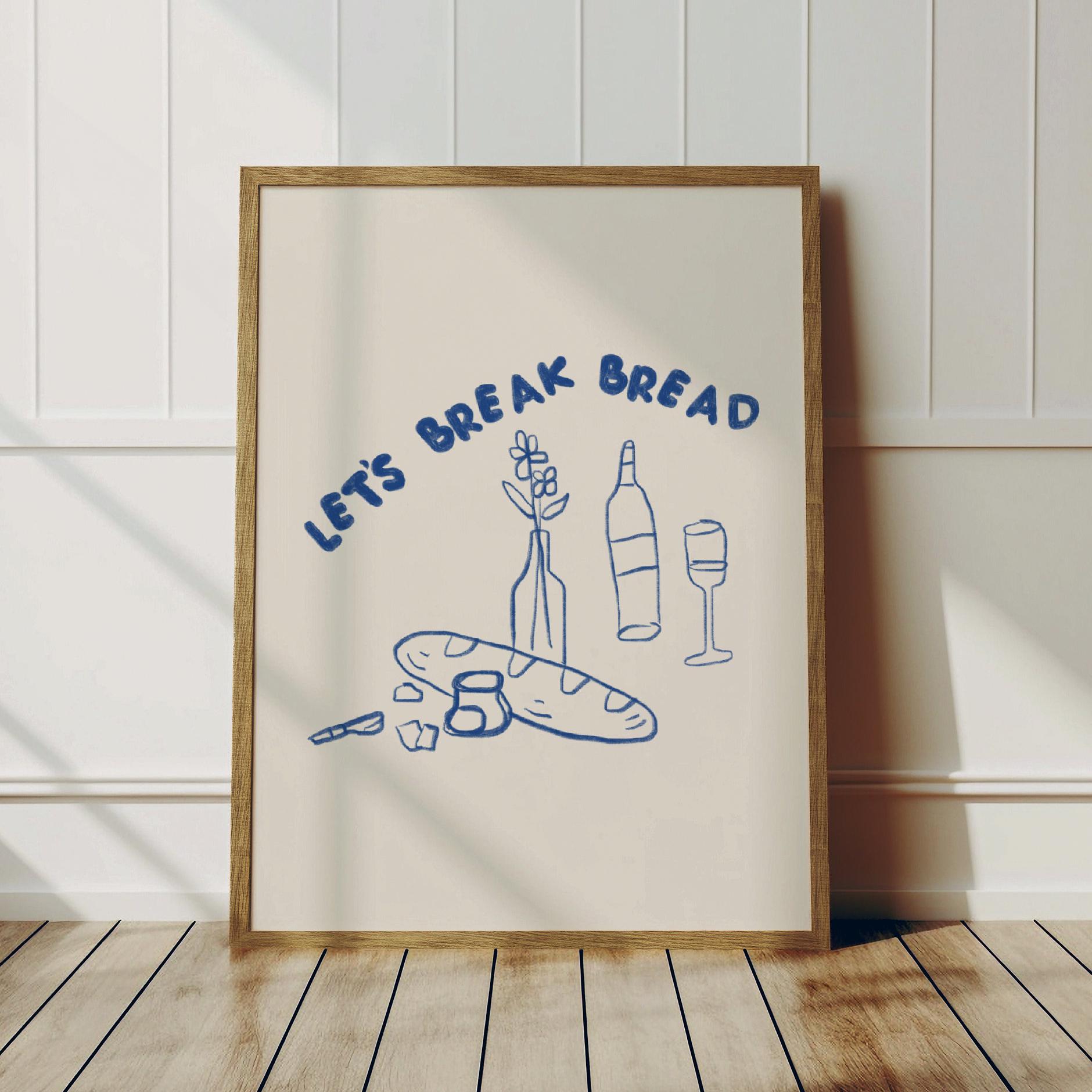 Let’s Break Bread Aesthetic Kitchen Wall Art Print Digital Download ...