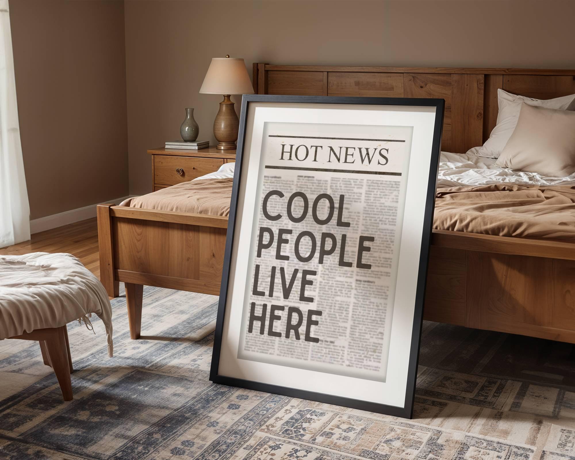 Cool People Live Here Newspaper Poster Wall Art Print Vintage ...