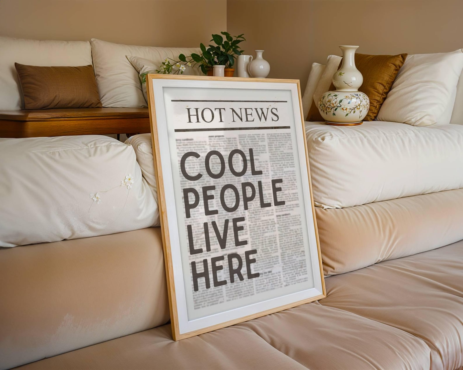 Cool People Live Here Newspaper Poster Wall Art Print Vintage ...