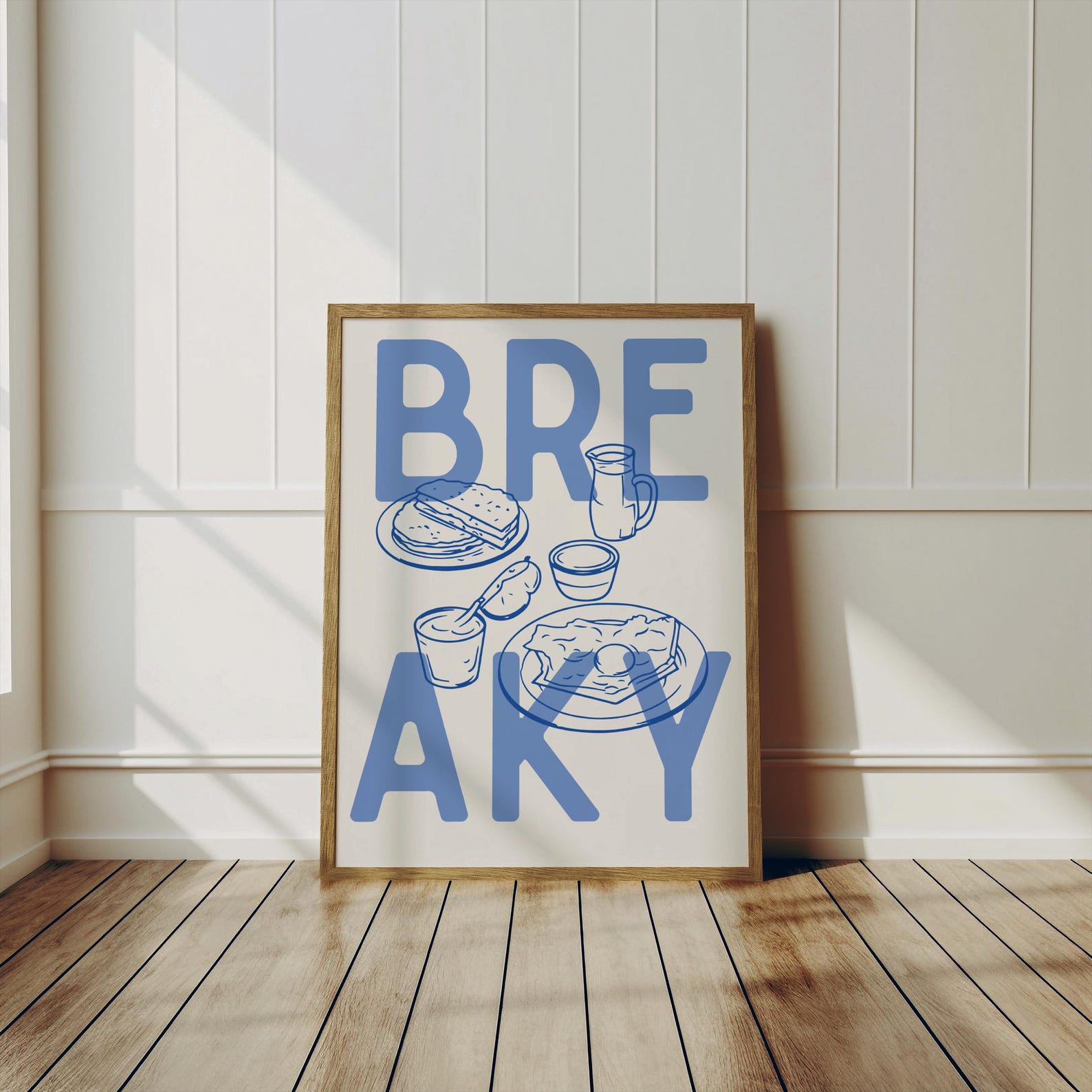Breakfast Wall Art Print, Kitchen Decor, Brunch Illustration, 'breaky ...