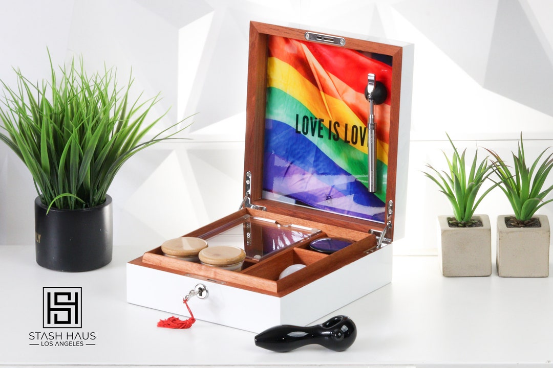 Love is Love LGBTQ Stash Box / Can Customize / All Accessories: Glass ...