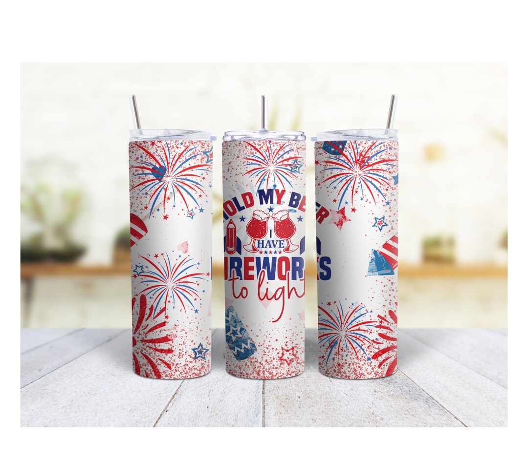 4th of July | 20oz Custom | Tumbler Wrap | Fireworks | Sublimation ...