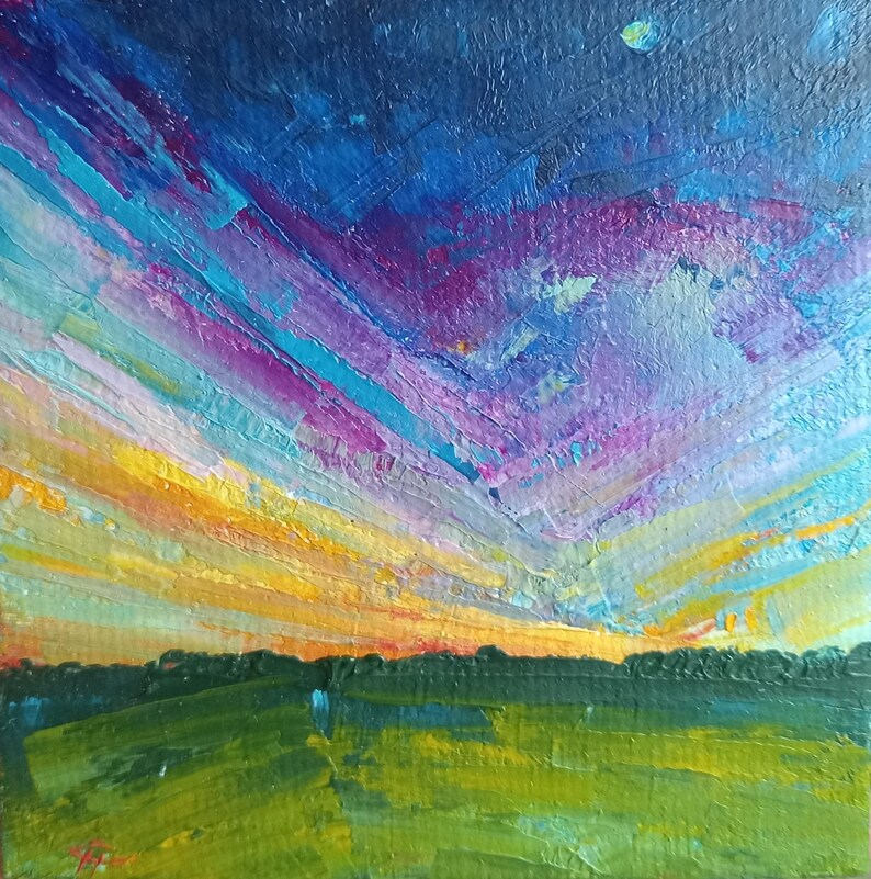 Sunset Oil Painting - Etsy