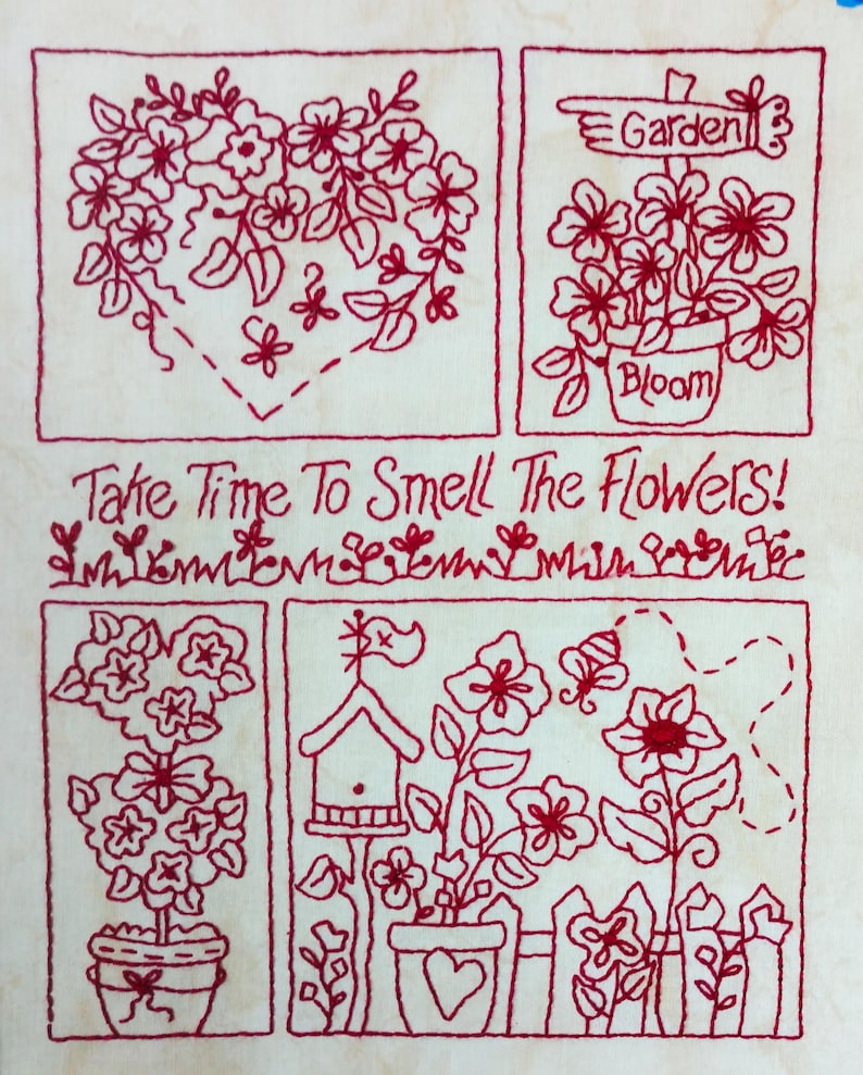 Take Time to Smell the Flowers - Machine Embroidery Pattern - Download ...
