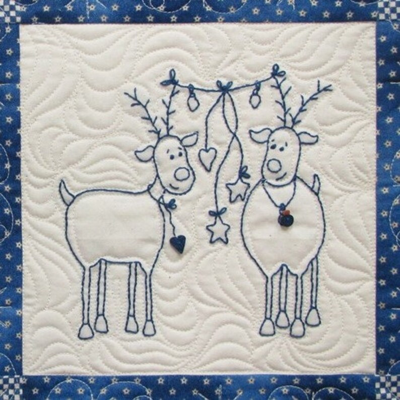 Snowmen & Reindeer Quilt - Hand Embroidery Pattern - Etsy