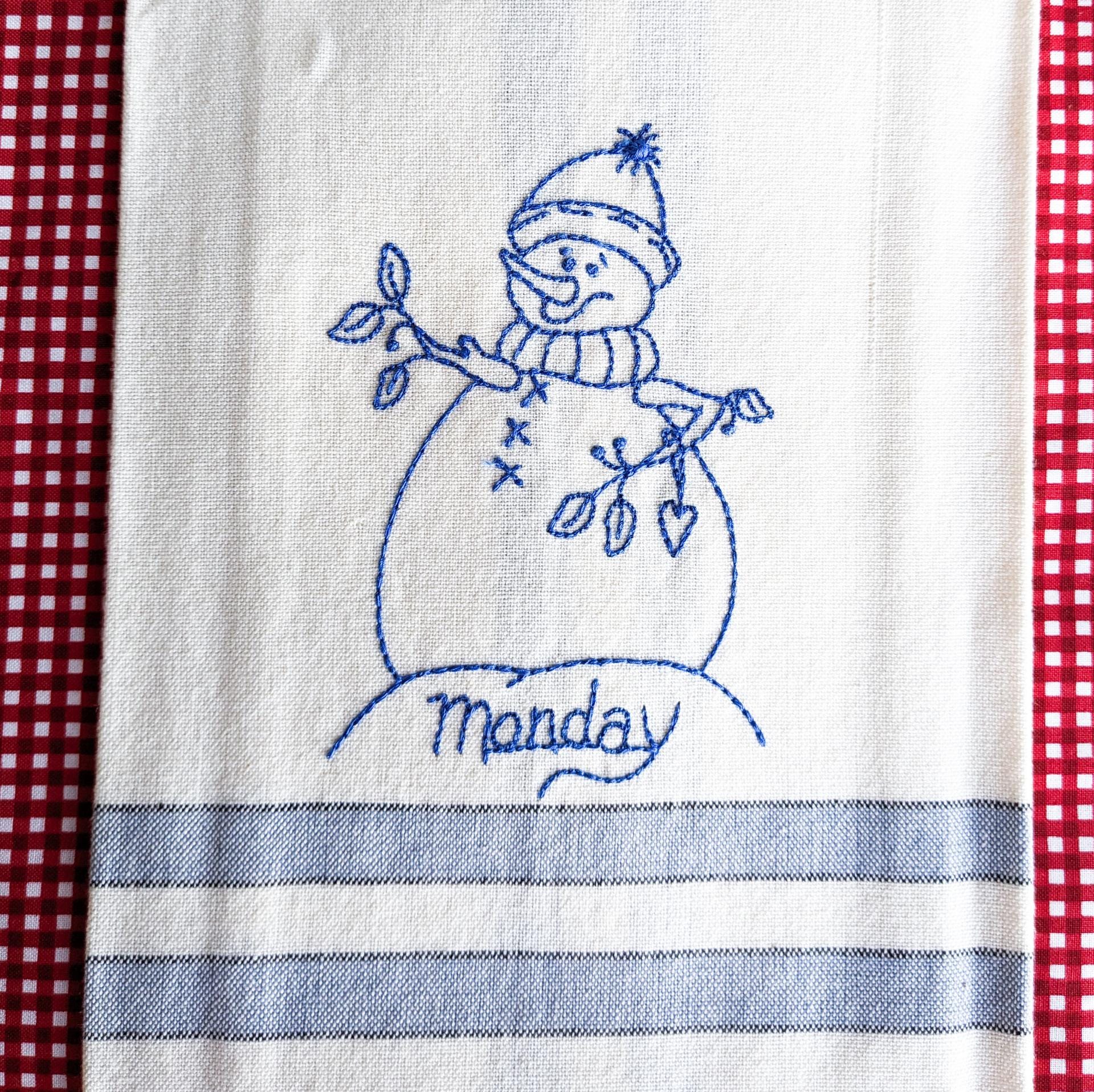 Days of the Week Snowmen - Hand Embroidery Pattern - Download - Etsy