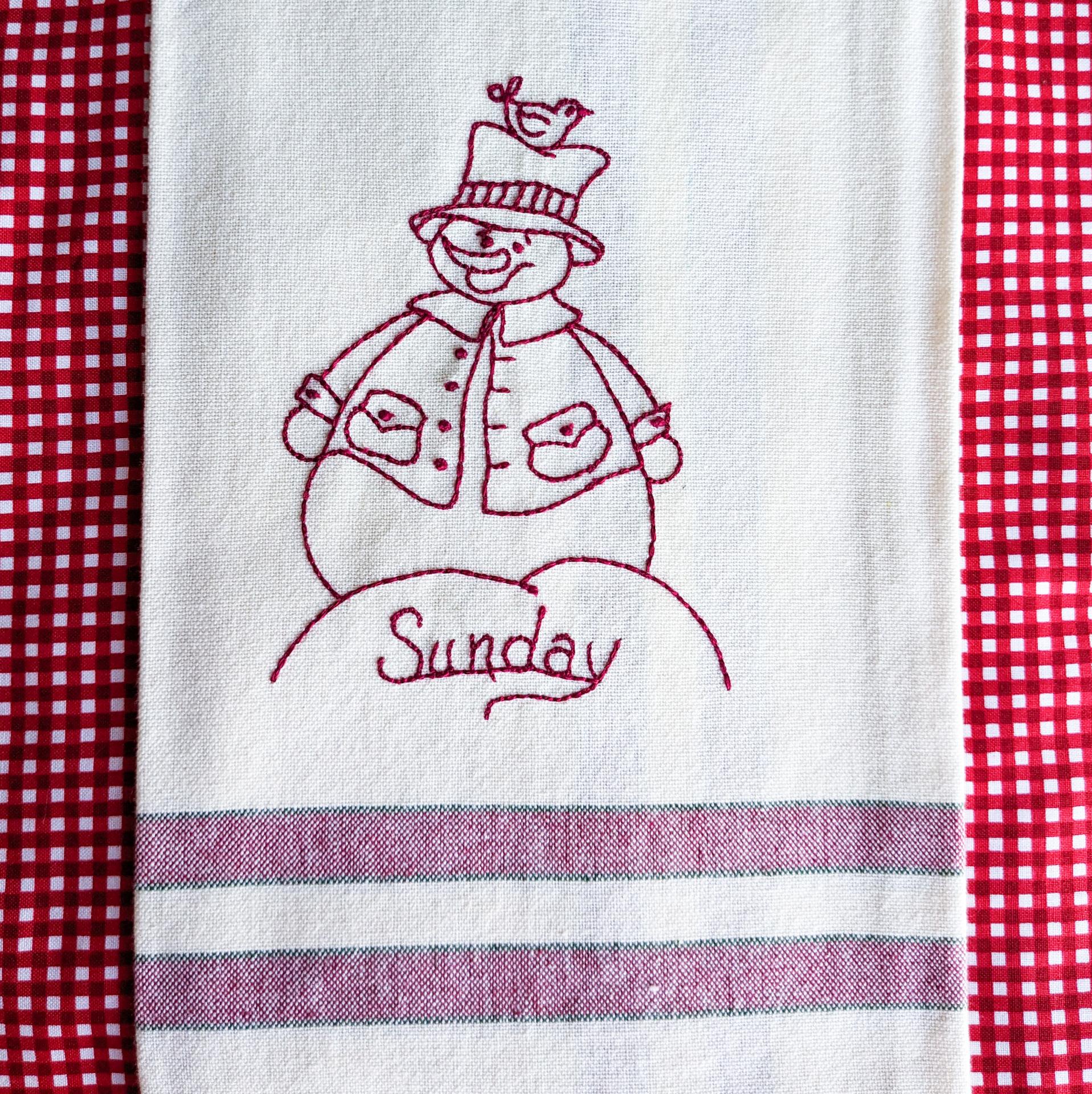 Days of the Week Snowmen - Hand Embroidery Pattern - Download - Etsy
