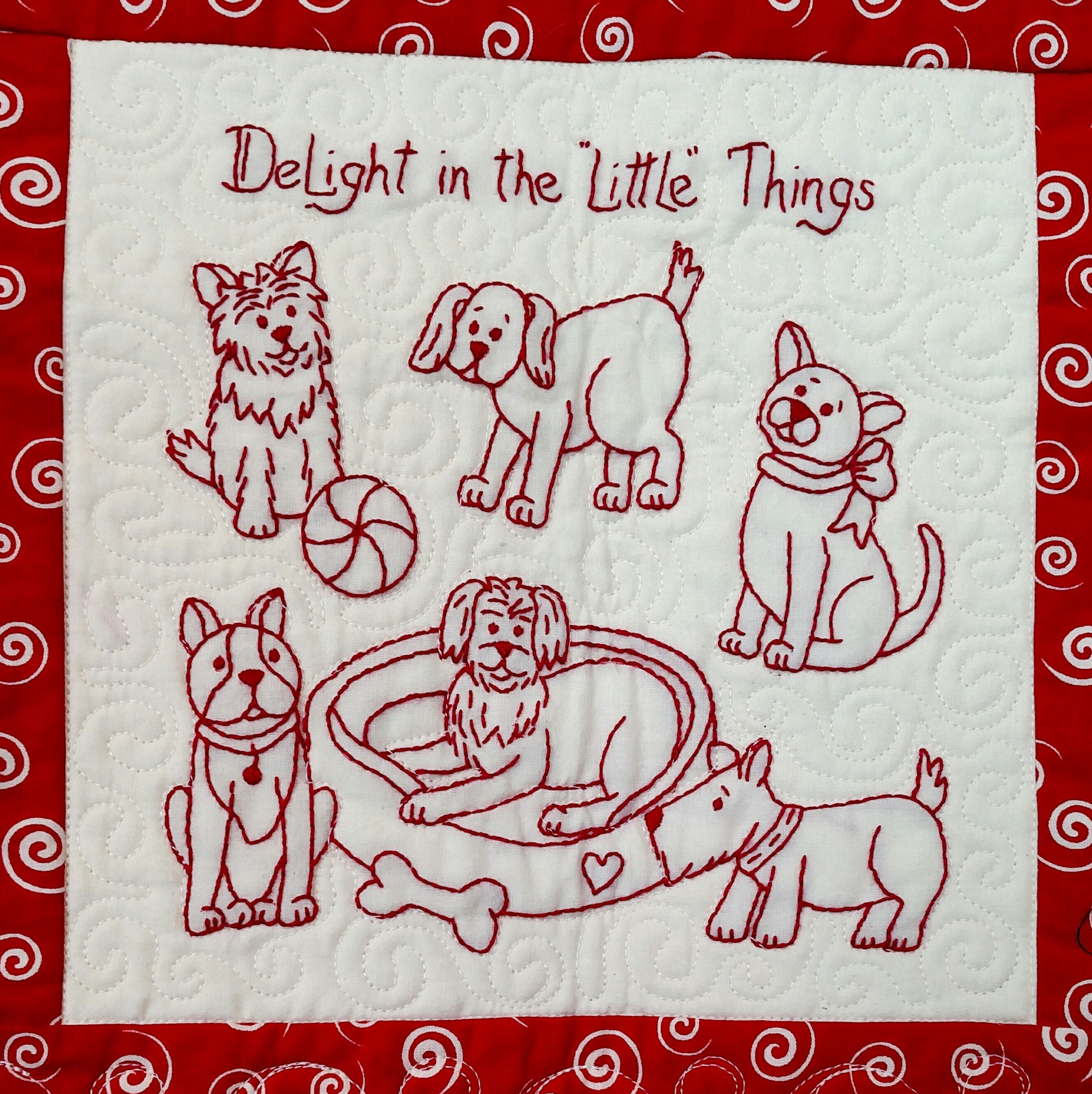 It's A Dog's Life Redwork Quilt - Hand Embroidery Pattern - Etsy