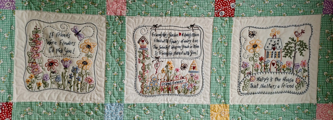 Friendship's Garden Quilt Machine Embroidery Pattern - Etsy