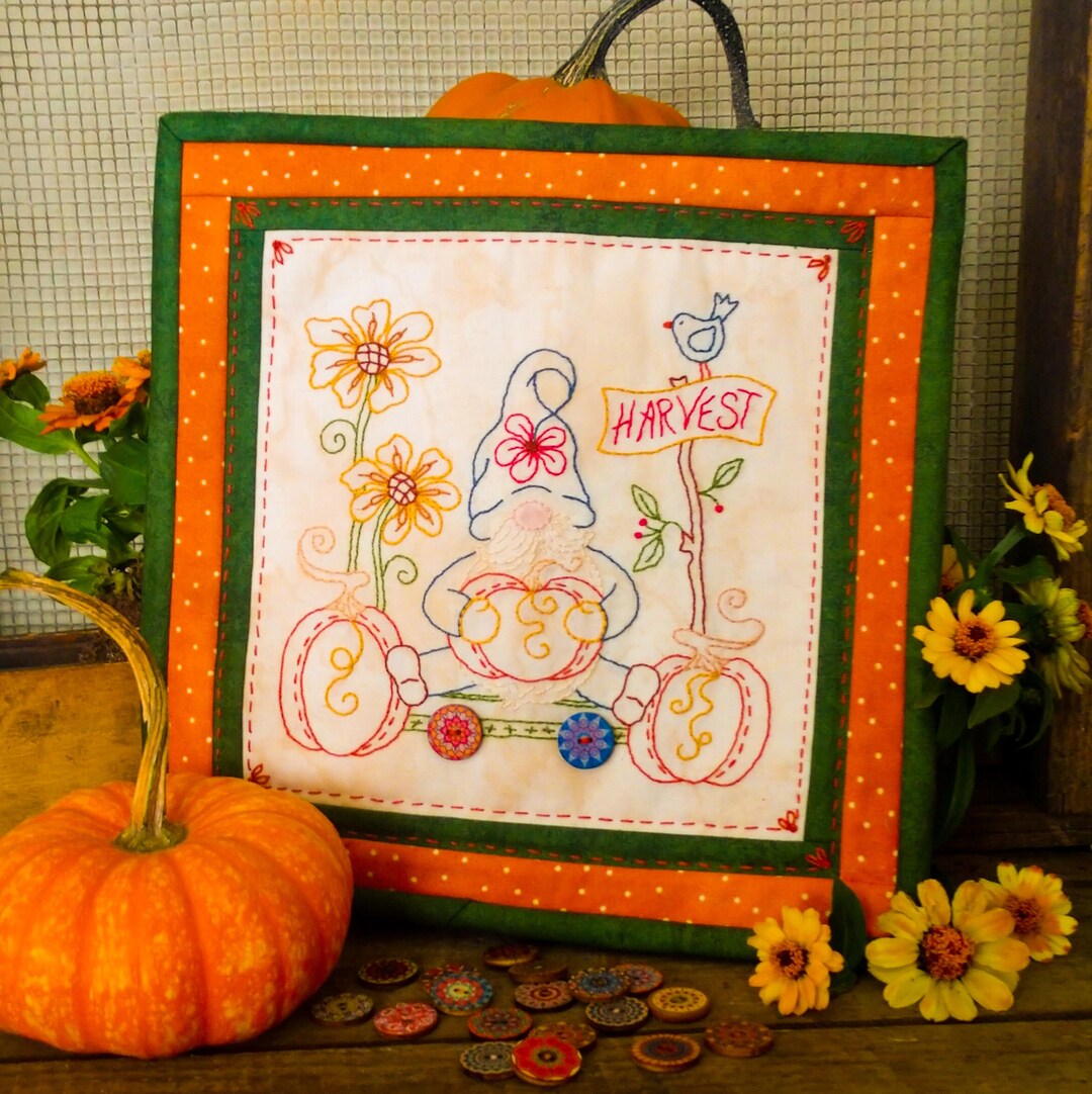 Harvest Gnome - Machine Embroidery Pattern - Download - Etsy