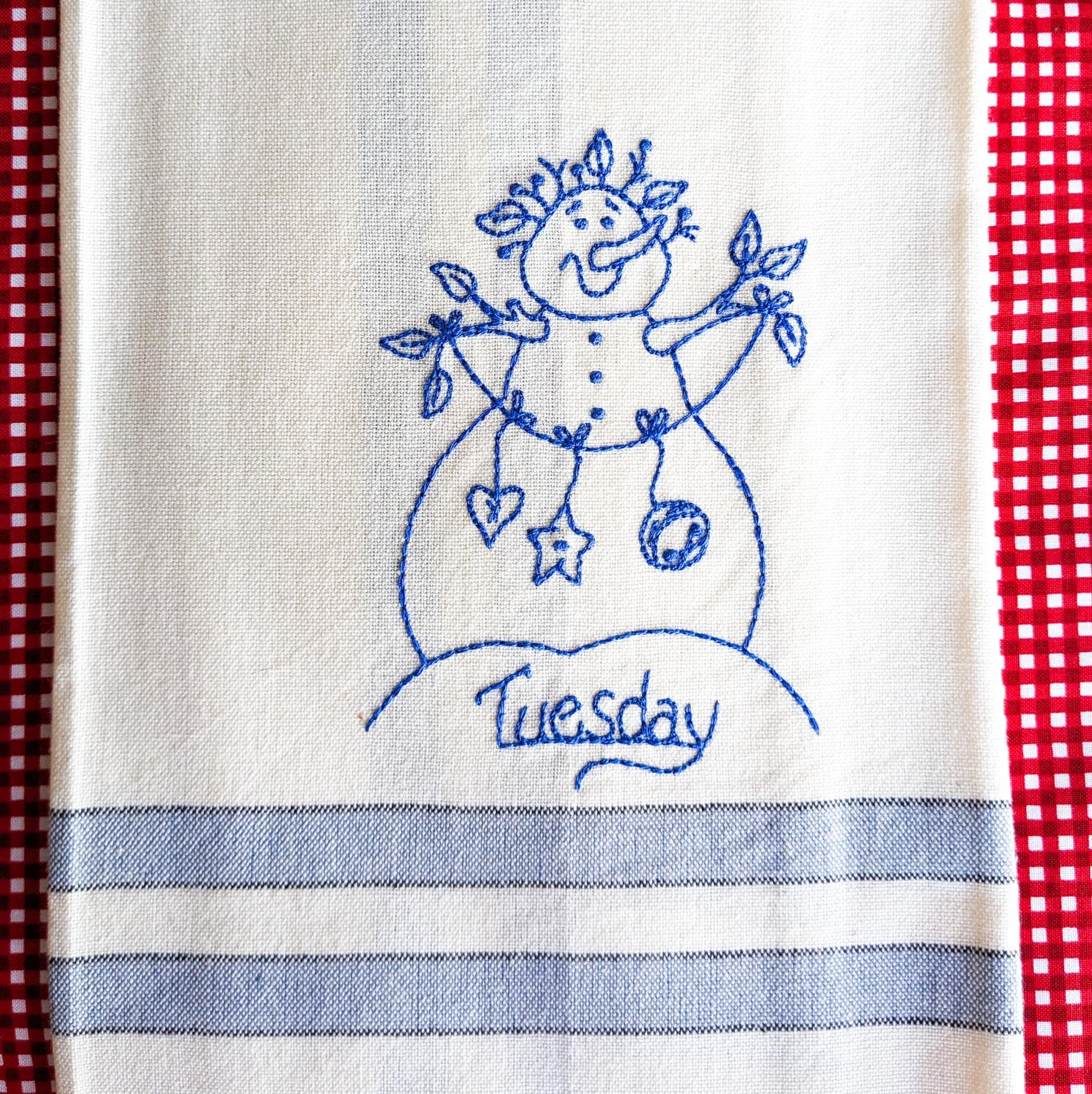 Days of the Week Snowmen - Hand Embroidery Pattern - Download - Etsy