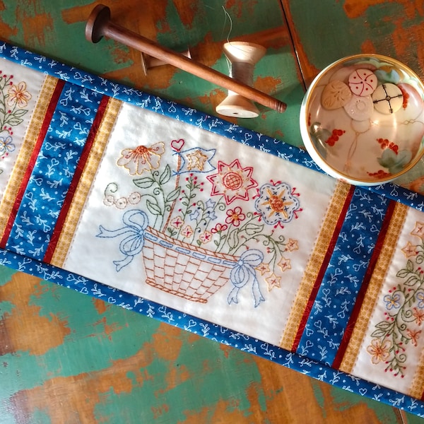 Basket of Flowers Hand Embroidery Patterns - Etsy