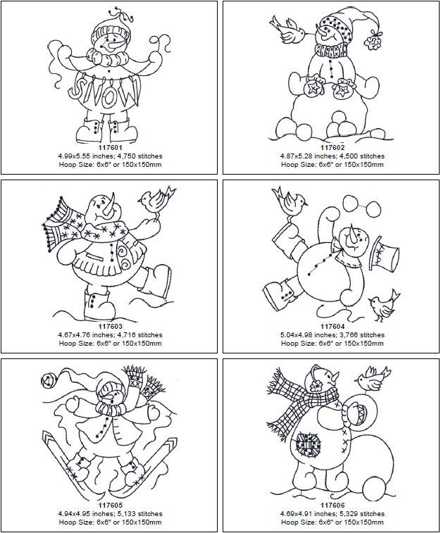 Frolicking Roly-poly Snowmen Machine Embroidery Quilt - Etsy