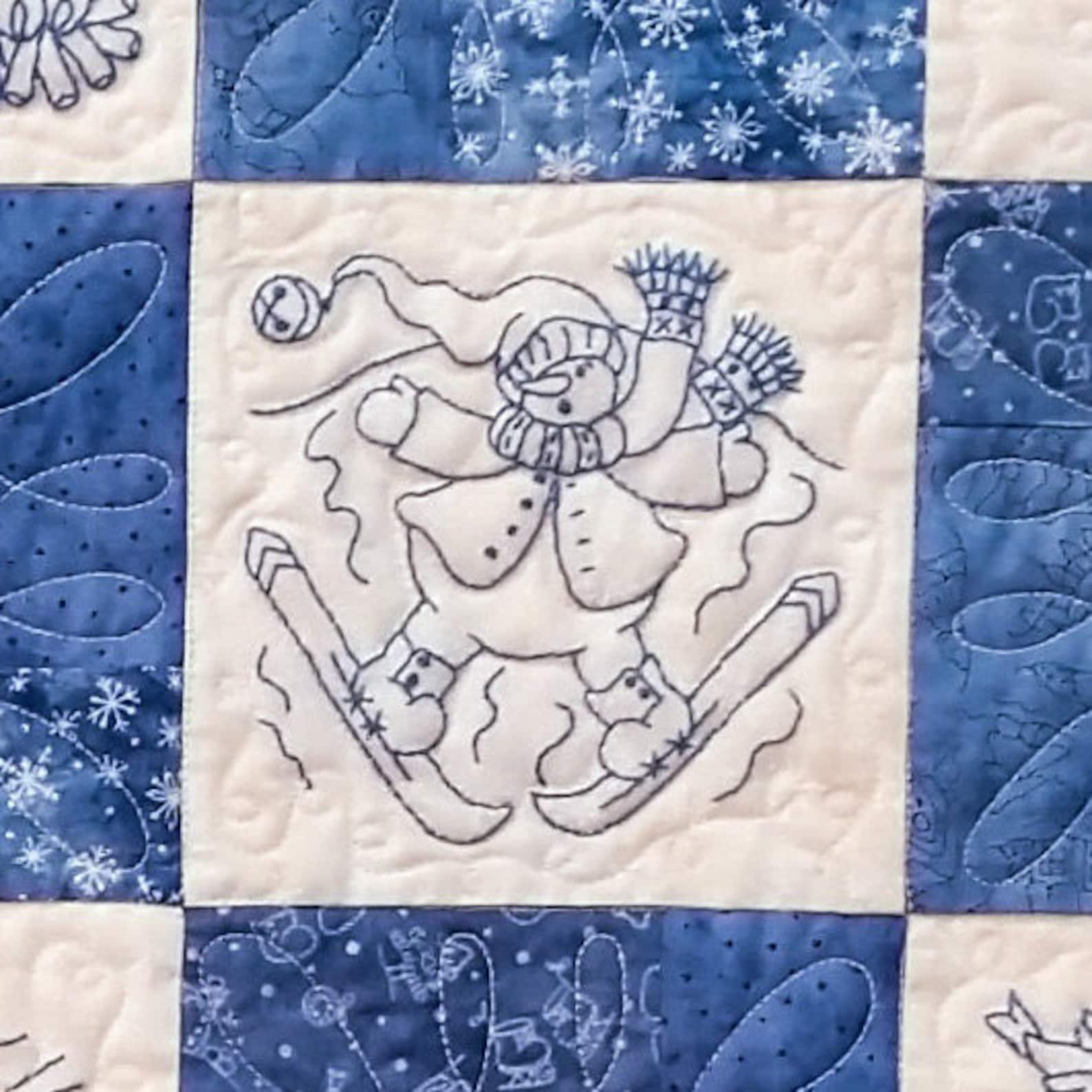 Frolicking Roly-poly Snowmen Machine Embroidery Quilt - Etsy