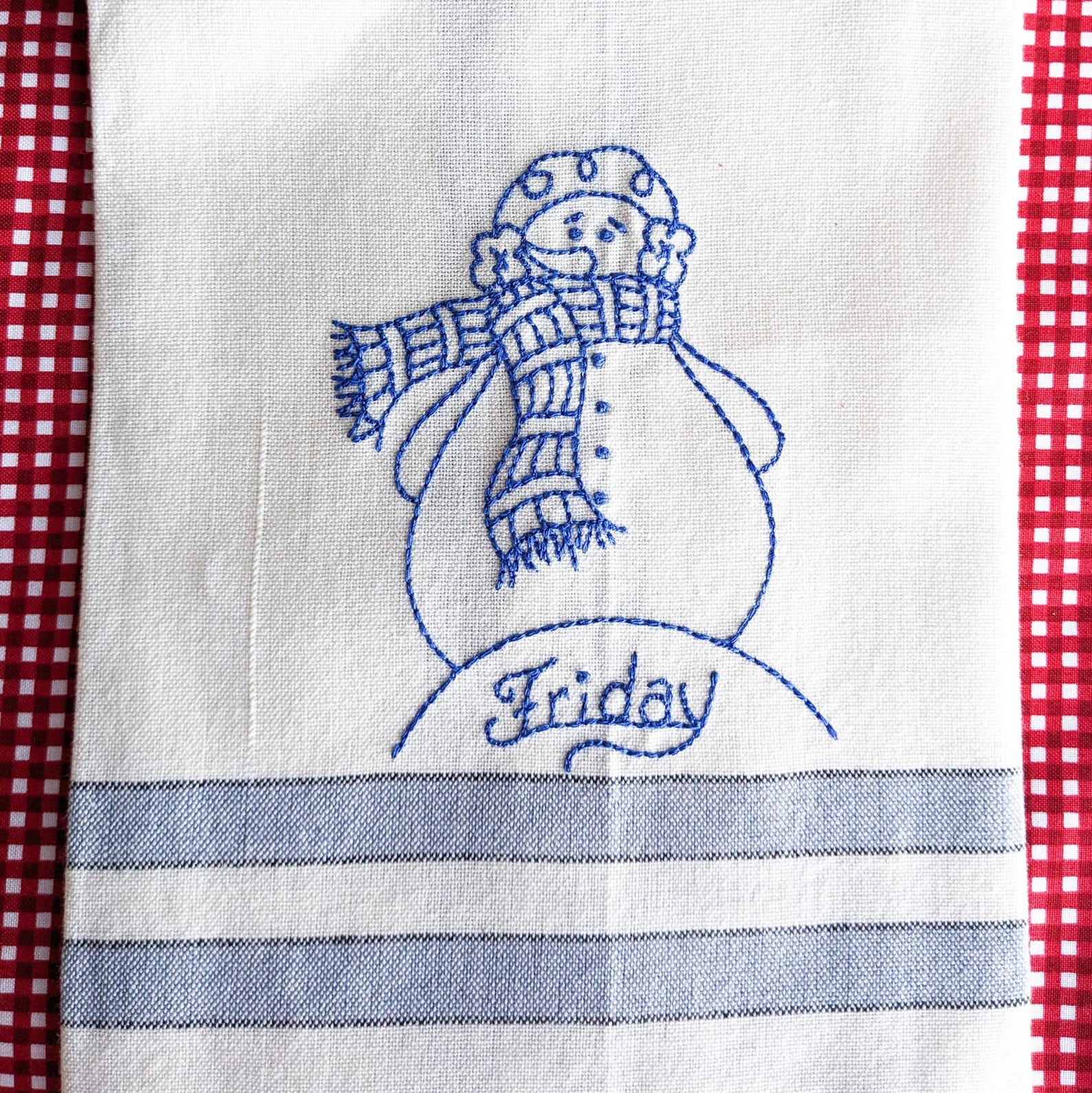 Days of the Week Snowmen - Hand Embroidery Pattern - Download - Etsy