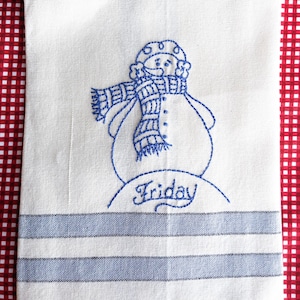 Days of the Week Snowmen - Hand Embroidery Pattern - Download - Etsy