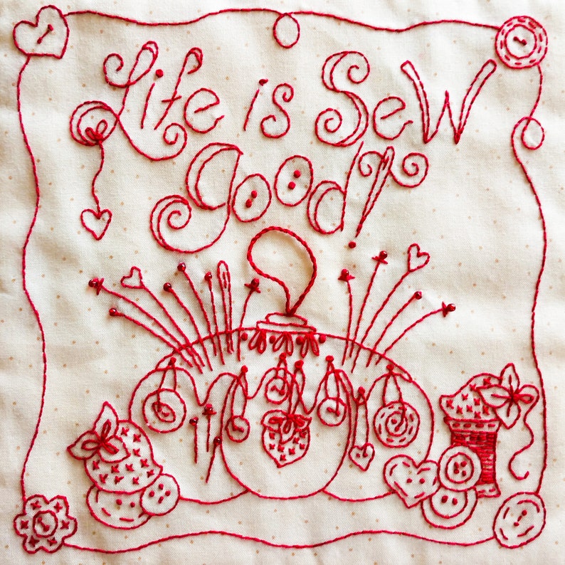 Life is Sew Good - Hand Embroidery Pattern - Etsy