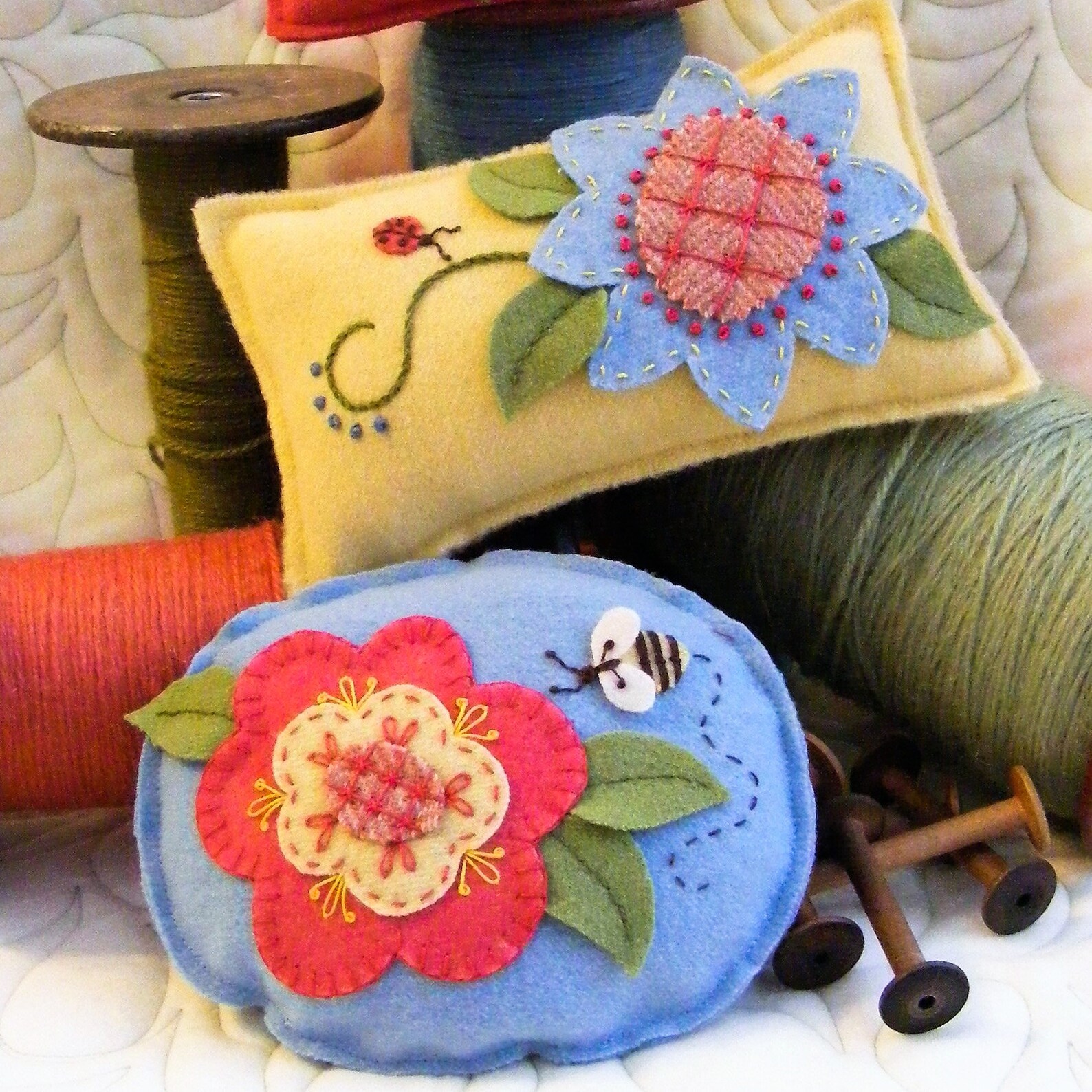 BIG Flower Pin Cushions - Wool Applique Pattern - Etsy