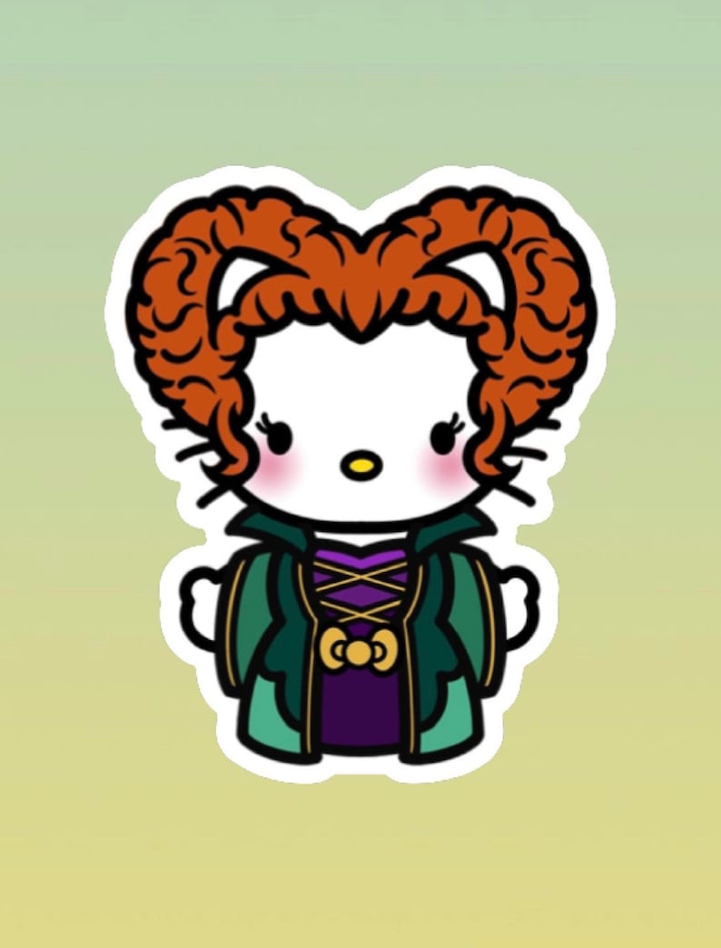 Hocus Pocus X Hello Kitty Collab Sticker Set! Sanderson Sisters You Get ...