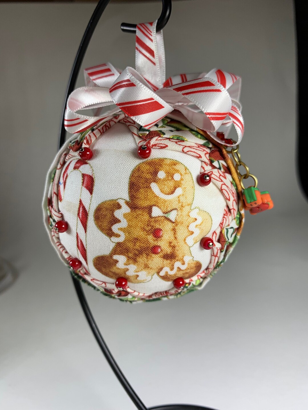 Gingerbread Man & House Christmas Ornament Folded Cotton Fabric With ...
