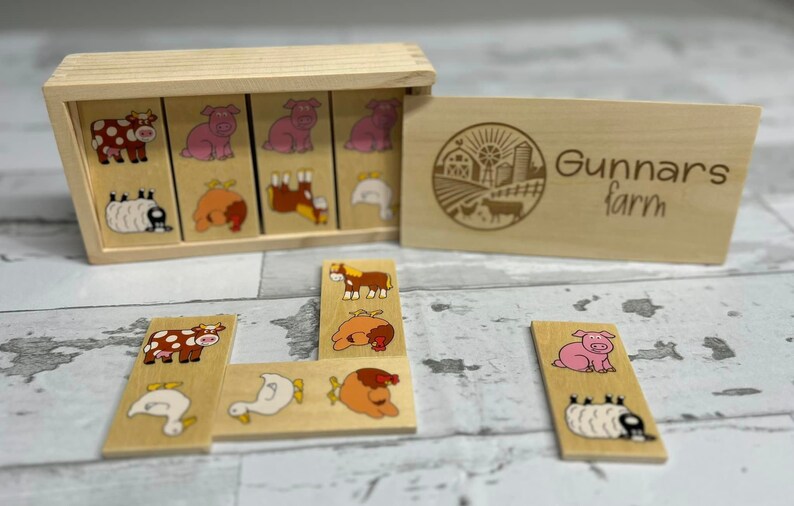 Farm Animal Dominos, Kids Game, Dominos, Zoo Animals - Etsy