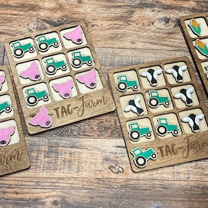 Tic Tac Farm, Tic Tac Toe Board, Childrens Game - Etsy