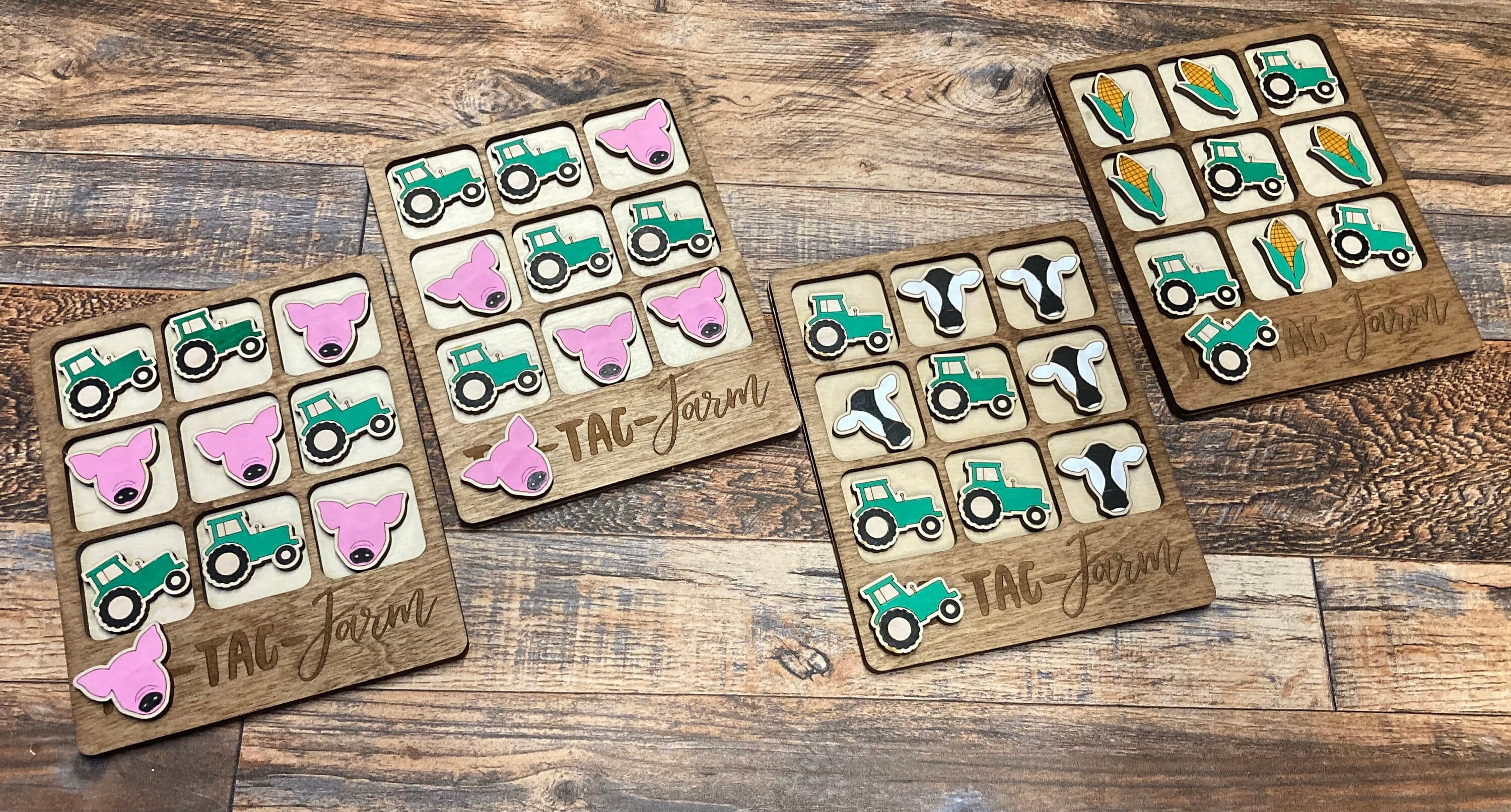 Larger Tic Tac Farm, Tic Tac Toe Board, Childrens Game - Etsy