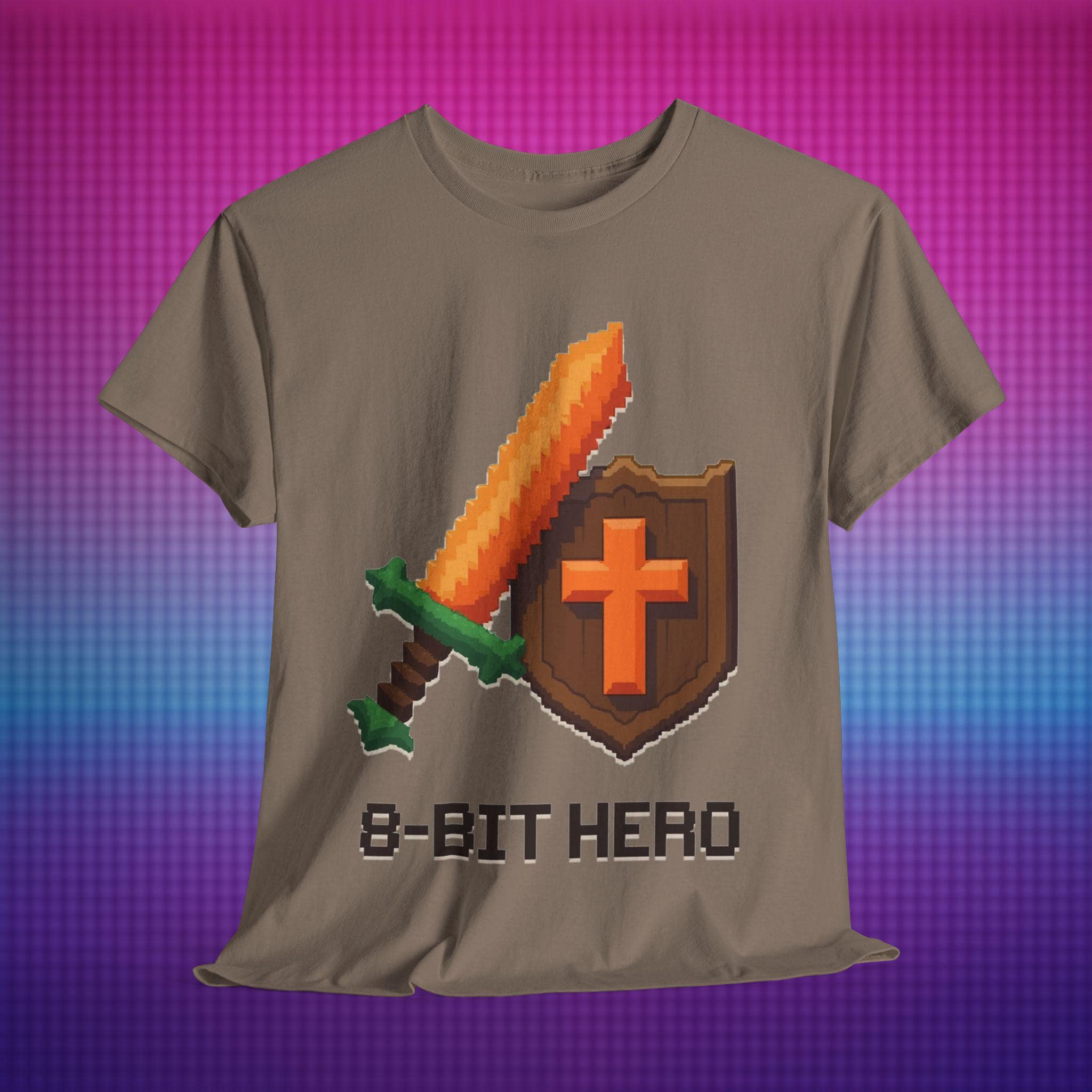 8-bit Hero Shirt Retro Gaming Pixel Art Tee Gift for Video Game Fans ...